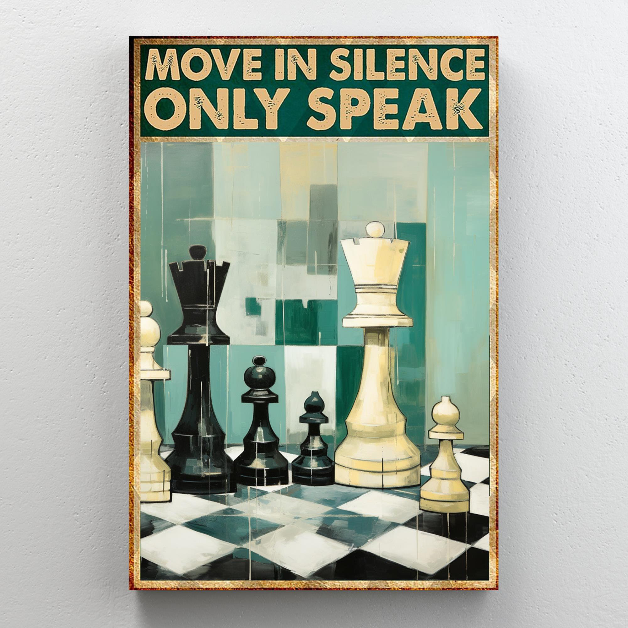 Trinx Japree Chess Move Is Silence - 1 Piece Rectangle Graphic Art Print On Wrapped Canvas On ...